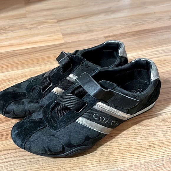 Coach | Shoes | Coach Black Jenney Velcro Hook Loop Sneakers | Poshmark